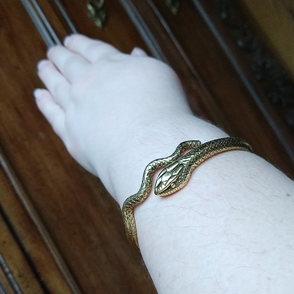 Jewelry | Mma Egyptian Revival Snake Bracelet Bangle Gold Tone Serpent ...
